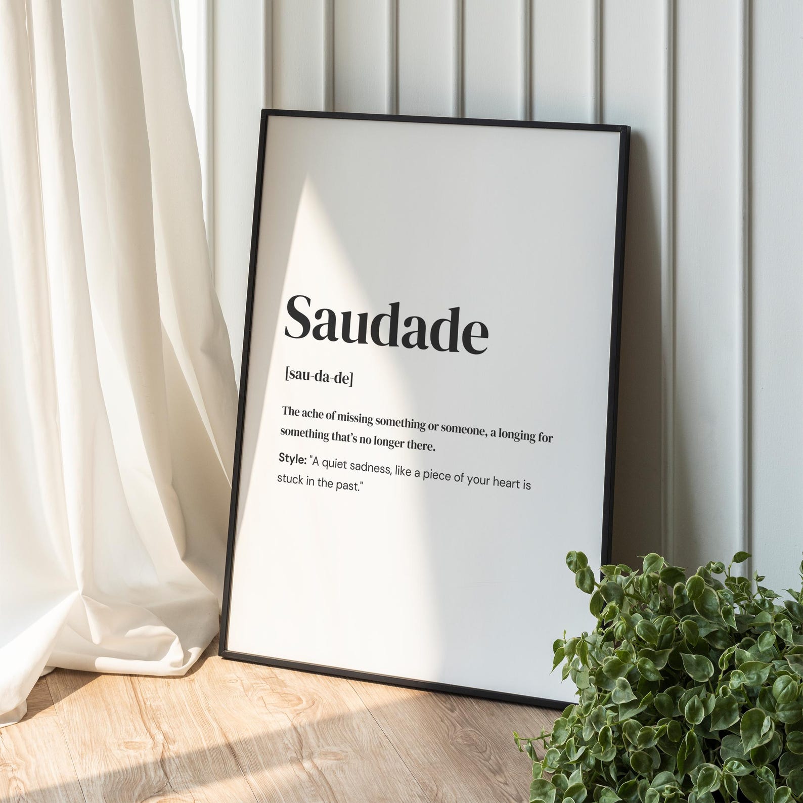 Saudade Definition Print Minimalist Wall Art, Aesthetic Home Decor ...