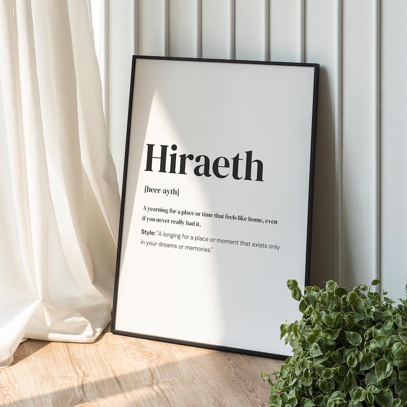 Hiraeth Definition Print – Minimalist Wall Art, Aesthetic Decor ...
