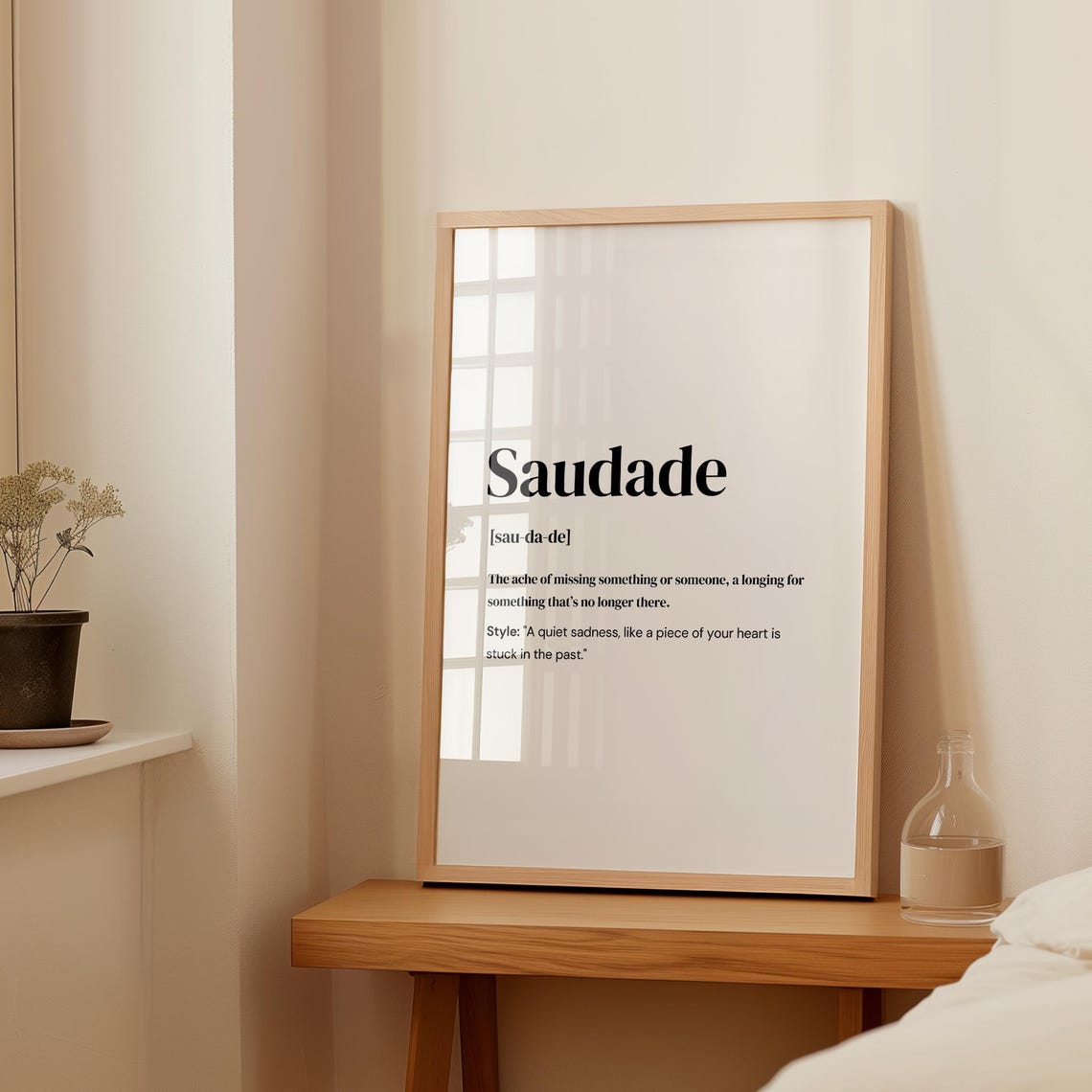 Saudade Definition Print Minimalist Wall Art Aesthetic Home Decor ...