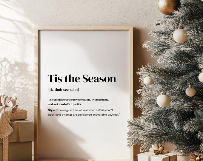 The More the Merrier Christmas Dictionary Wall Art Print - Holiday ...