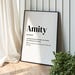 Amity Dictionary Definition Wall Art, Printable Digital Download ...