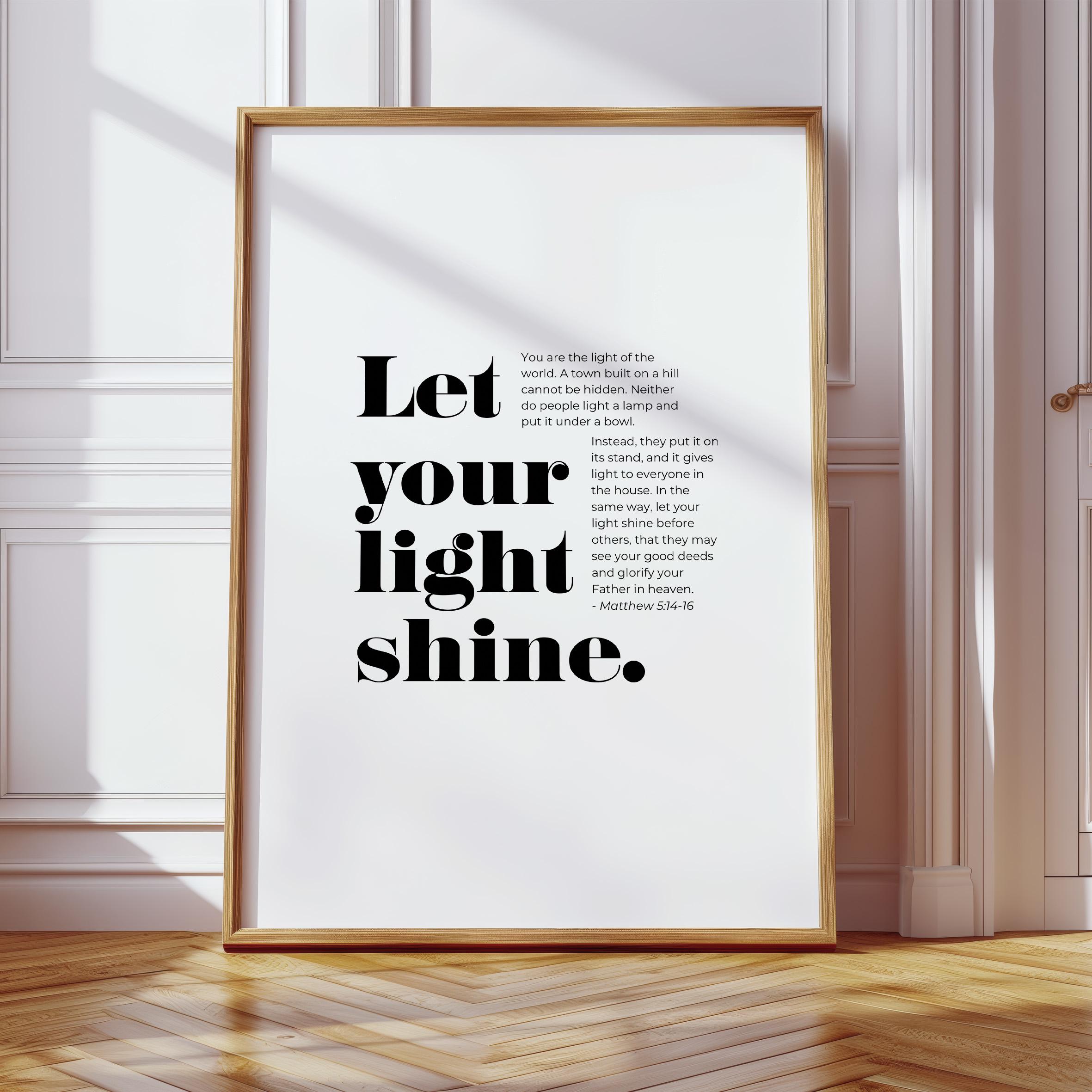 Let Your Light Shine | Bible Verse Wall Art | Inspirational Christian ...