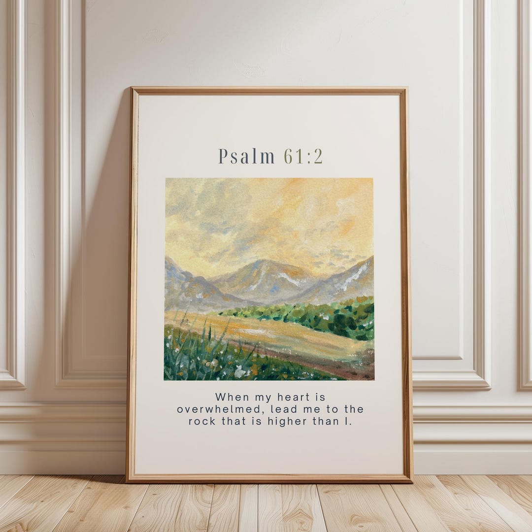 Christian Printable Decor Psalm 61:2 Printable Home Decor Bible Verse ...
