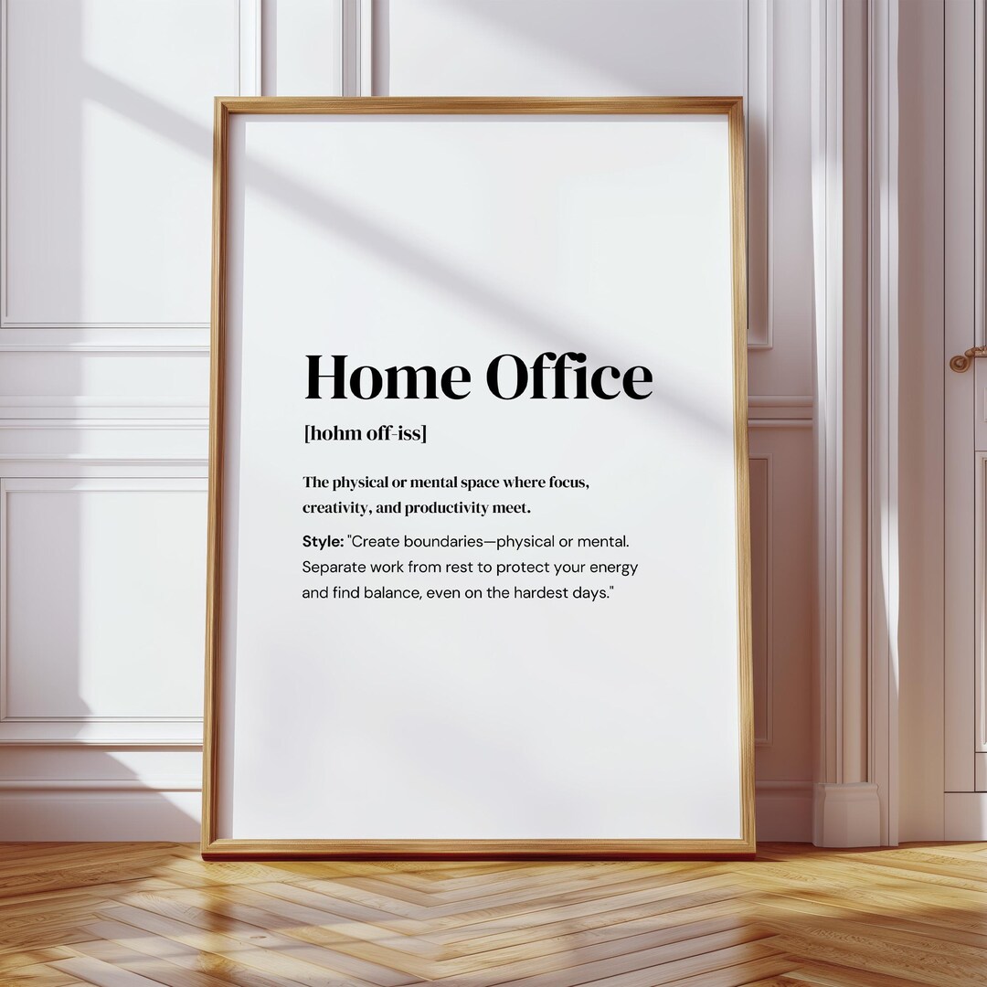 Home Office Dictionary Definition Wall Art Minimalist Design for Modern ...