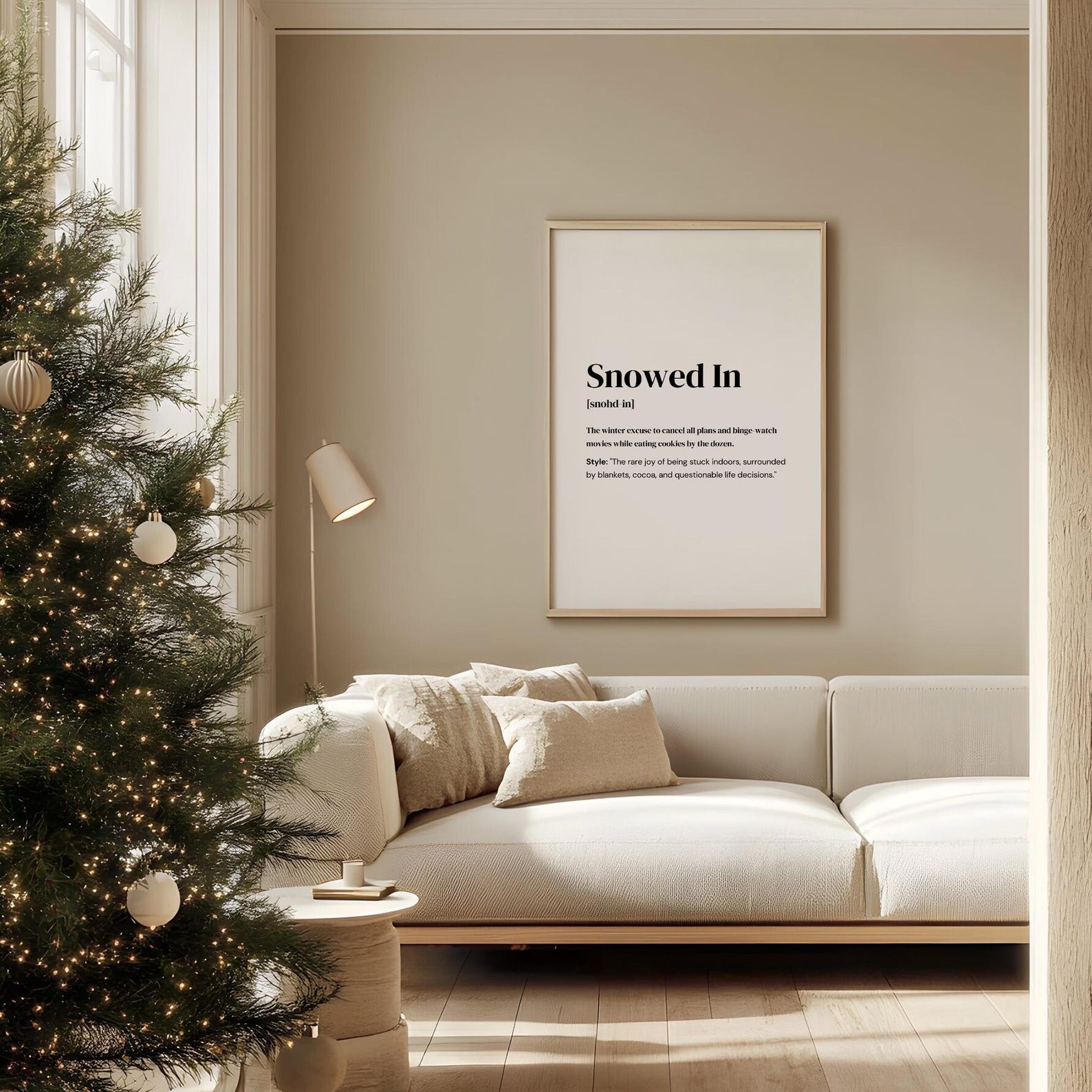 Snowed in Cozy Winter Dictionary Wall Art Print, Seasonal Quote Digital ...