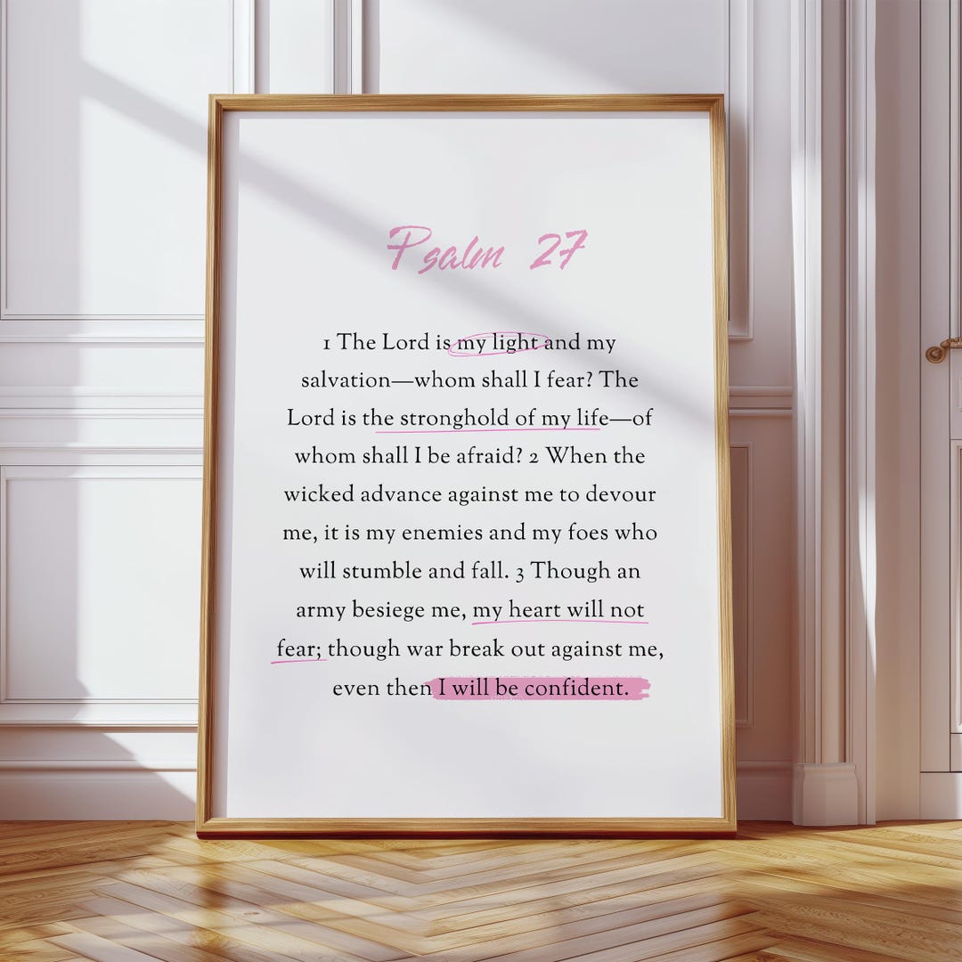 Psalm 27 Bible Christian Wall Art Print | Inspirational Quotes ...