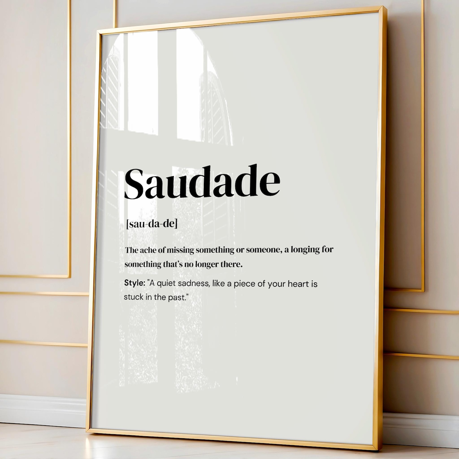 Saudade Definition Print Minimalist Wall Art Aesthetic Home Decor ...