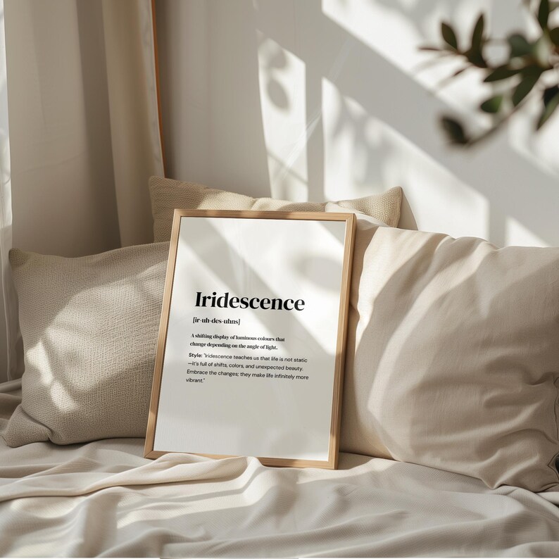 Iridescence Definition Wall Art Print Inspirational Word Poster Digital ...