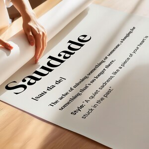 Saudade Definition Print Minimalist Wall Art Aesthetic Home Decor ...
