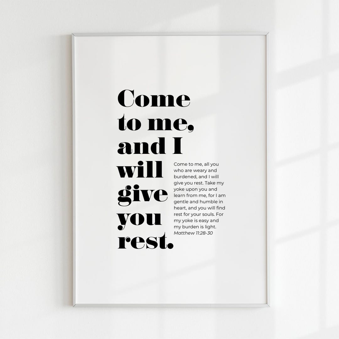 Come to Me Bible Verse Wall Art | Inspirational Christian Quote ...