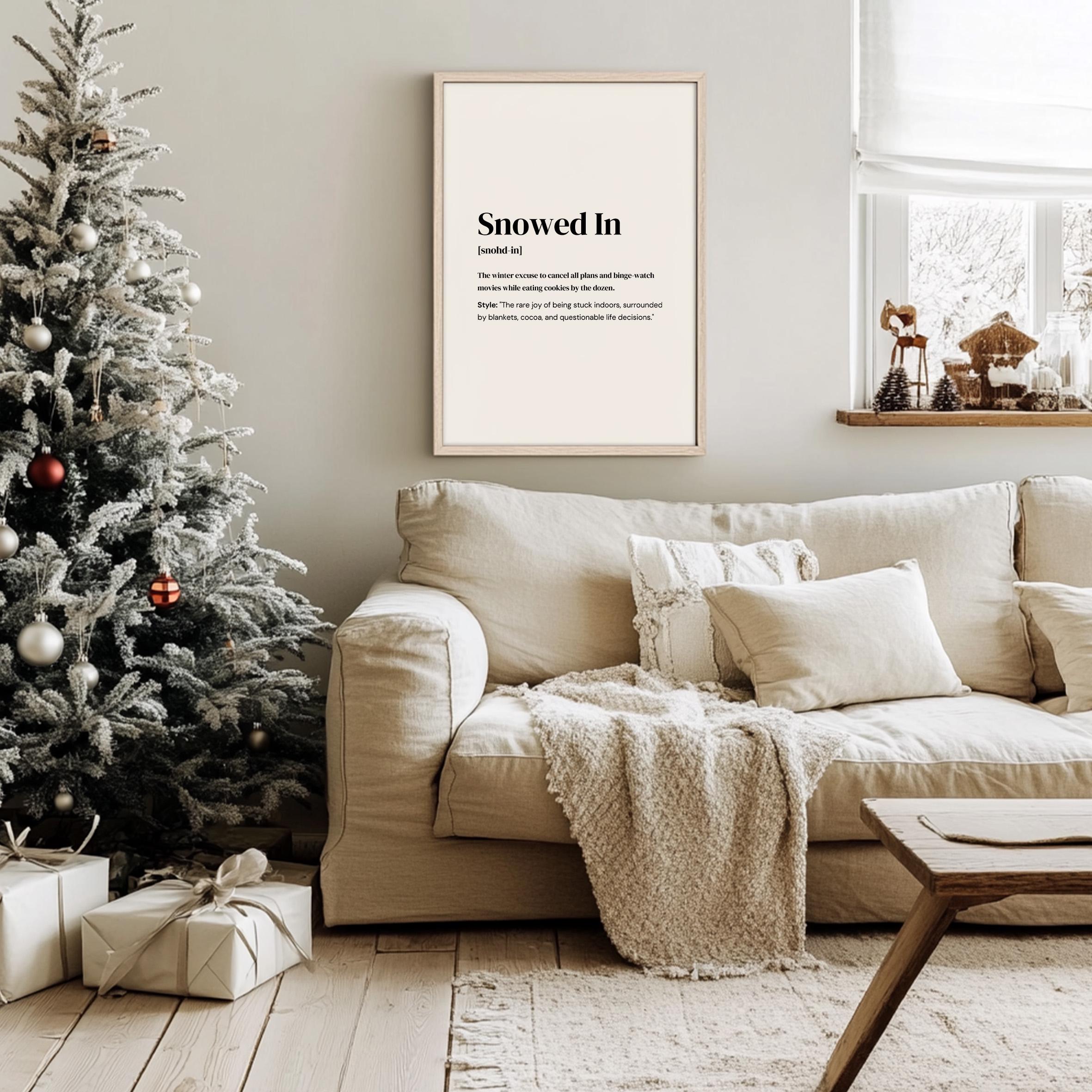 Snowed in Cozy Winter Dictionary Wall Art Print, Seasonal Quote Digital ...