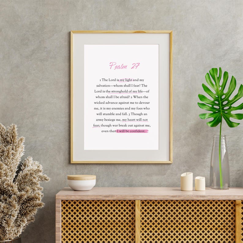 Psalm 27 Bible Christian Wall Art Print | Inspirational Quotes ...