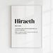 Hiraeth Definition Print – Minimalist Wall Art, Aesthetic Decor ...