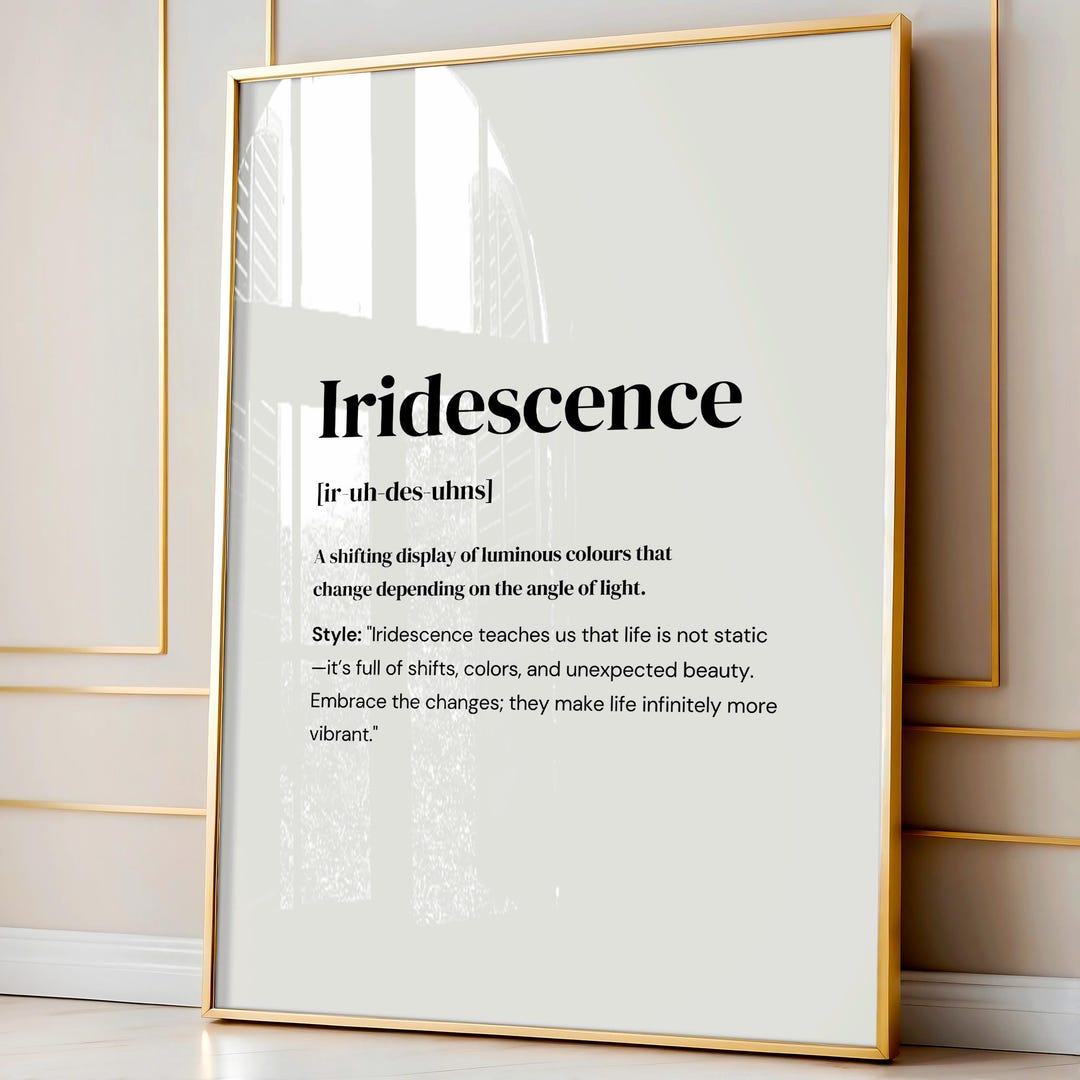 Iridescence Definition Wall Art Print Inspirational Word Poster Digital ...