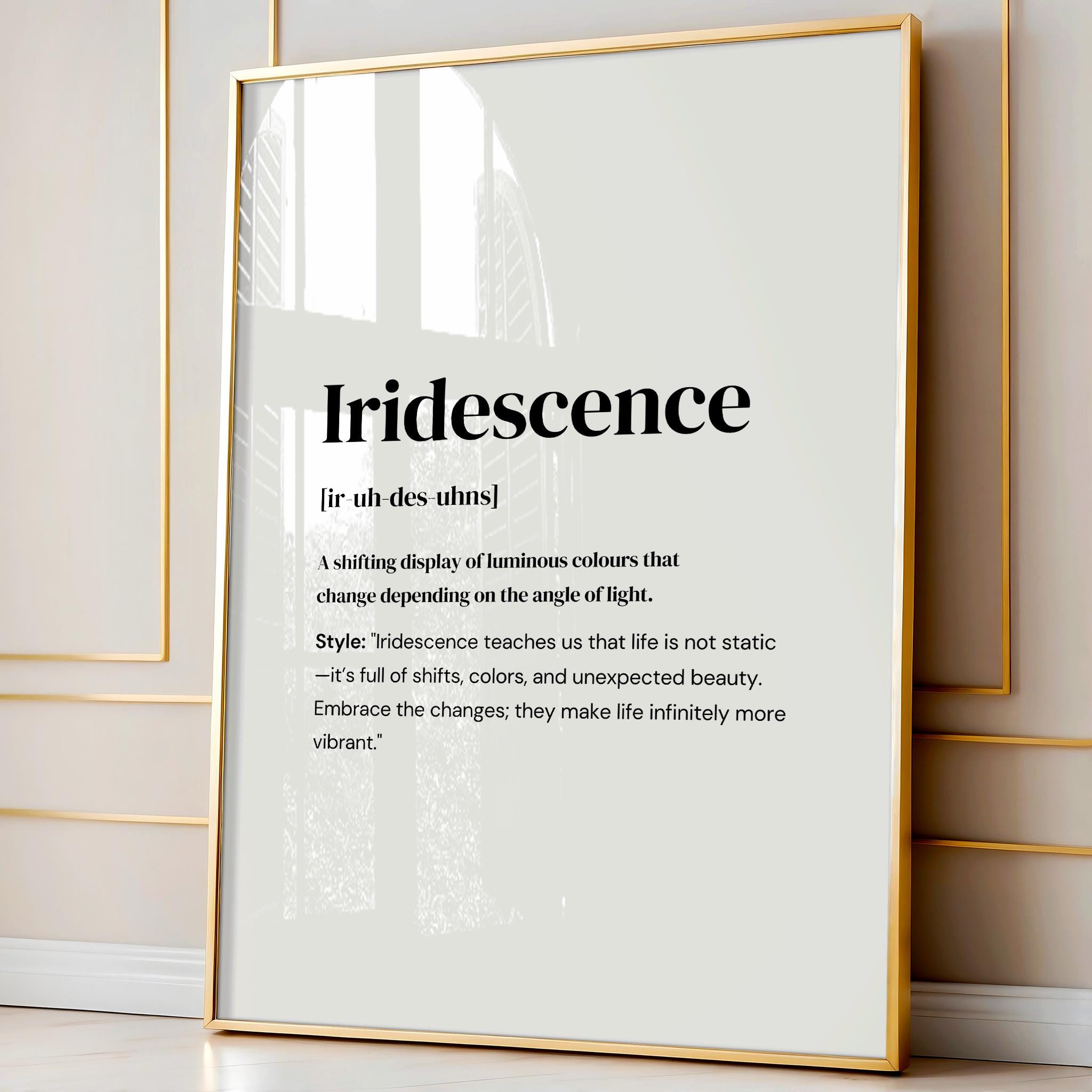Iridescence Definition Wall Art Print Inspirational Word Poster Digital ...