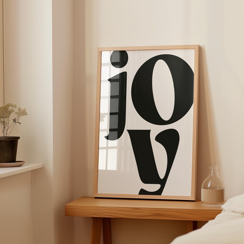 JOY Printable Wall Art, Christian Decor, Minimalist Typography Print ...