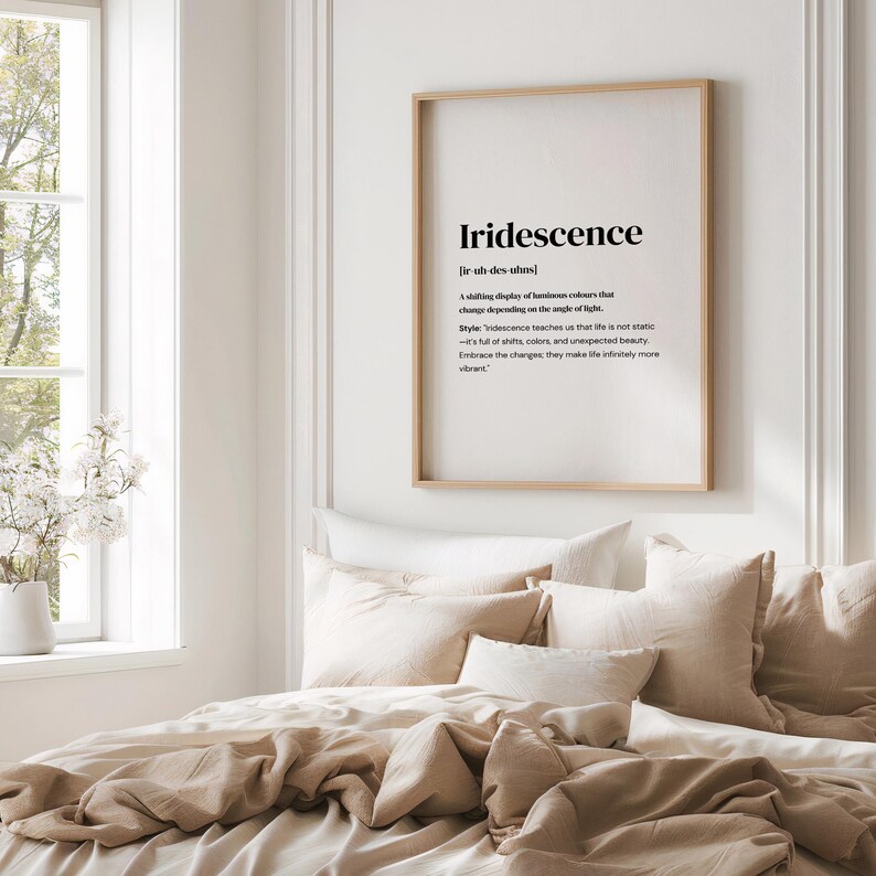 Iridescence Definition Wall Art Print Inspirational Word Poster Digital ...