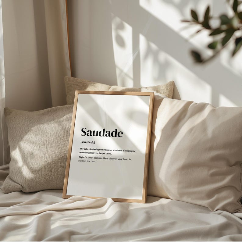 Saudade Definition Print Minimalist Wall Art Aesthetic Home Decor ...
