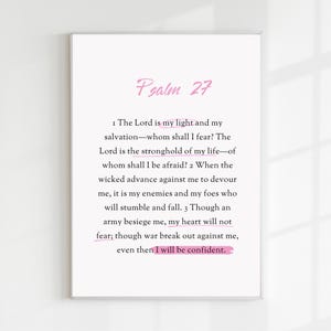 Psalm 27 Bible Christian Wall Art Print | Inspirational Quotes ...