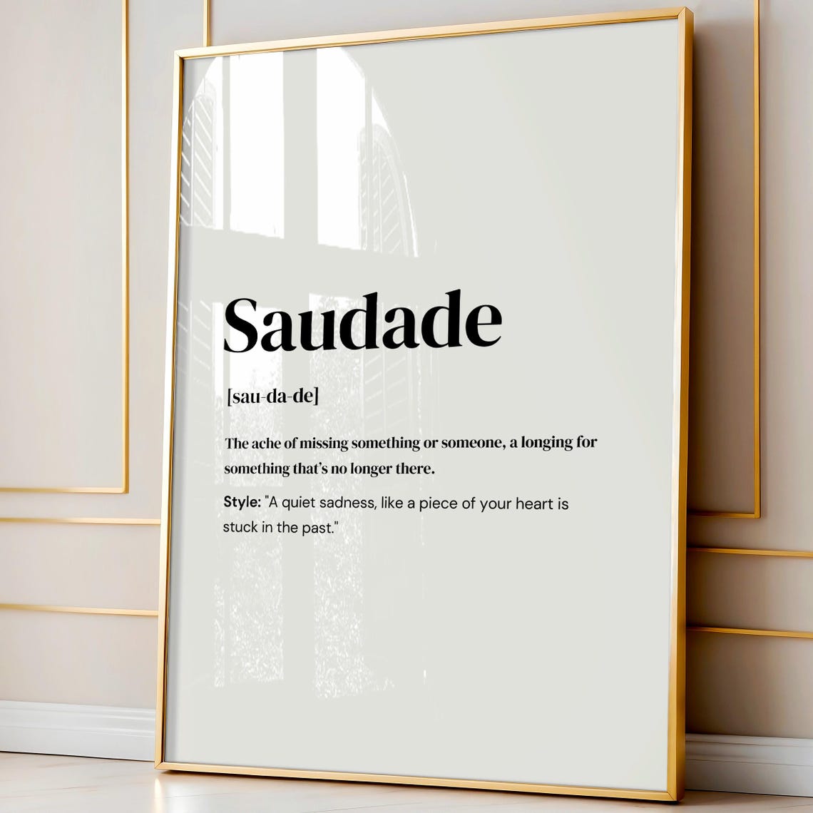 Saudade Definition Print Minimalist Wall Art, Aesthetic Home Decor ...