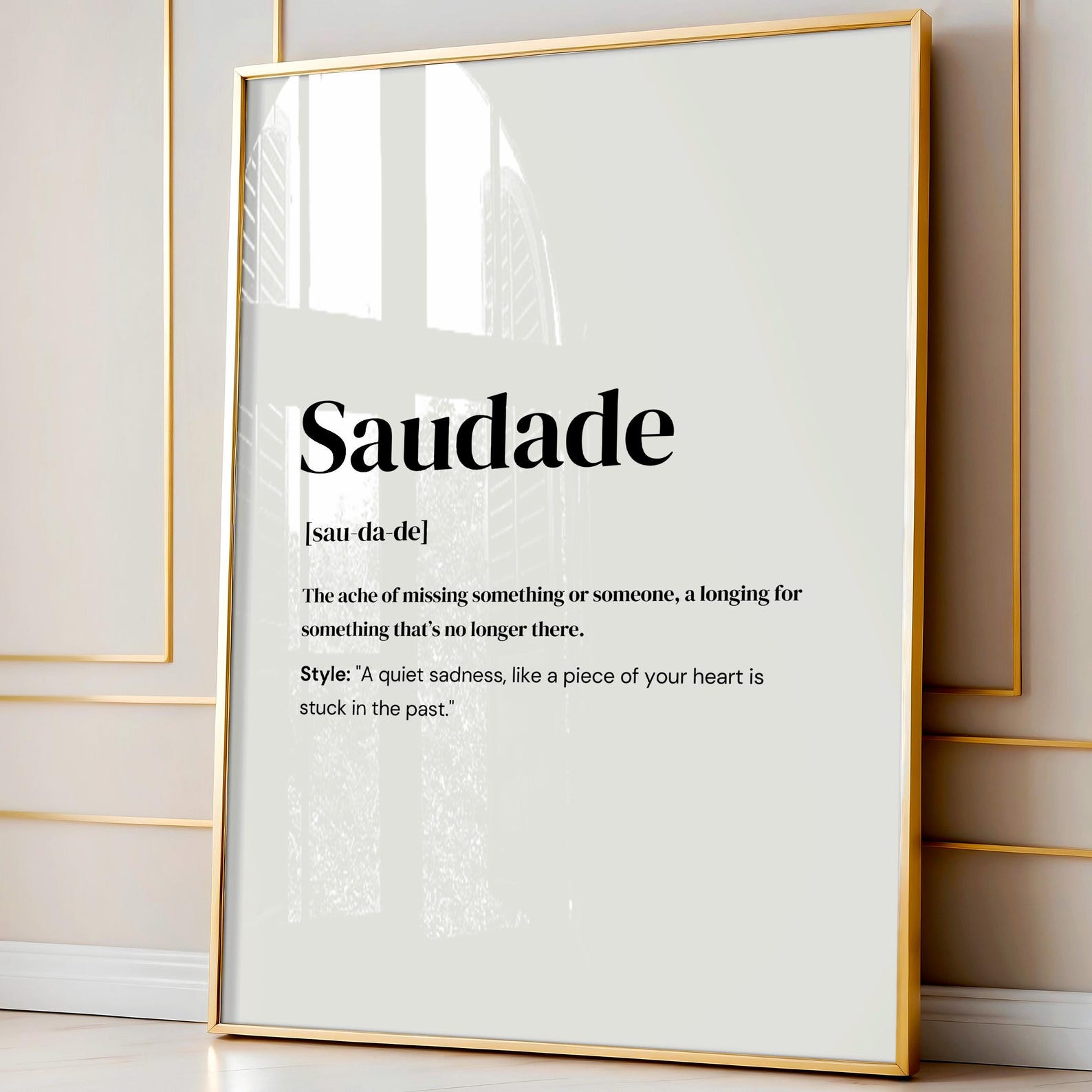 Saudade Definition Print Minimalist Wall Art, Aesthetic Home Decor ...