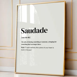 Saudade Definition Print Minimalist Wall Art, Aesthetic Home Decor ...