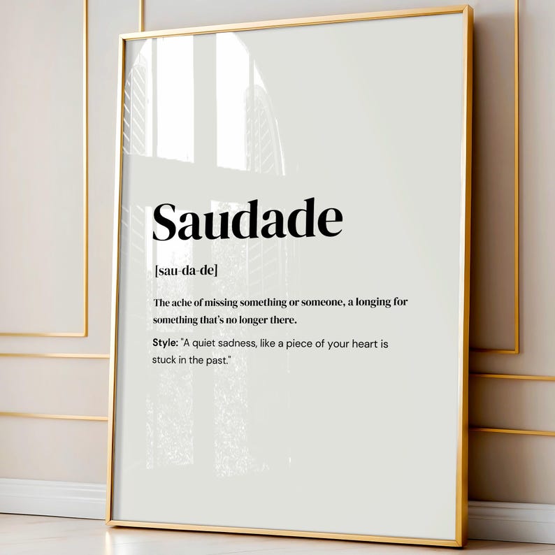 Saudade Definition Print Minimalist Wall Art, Aesthetic Home Decor ...
