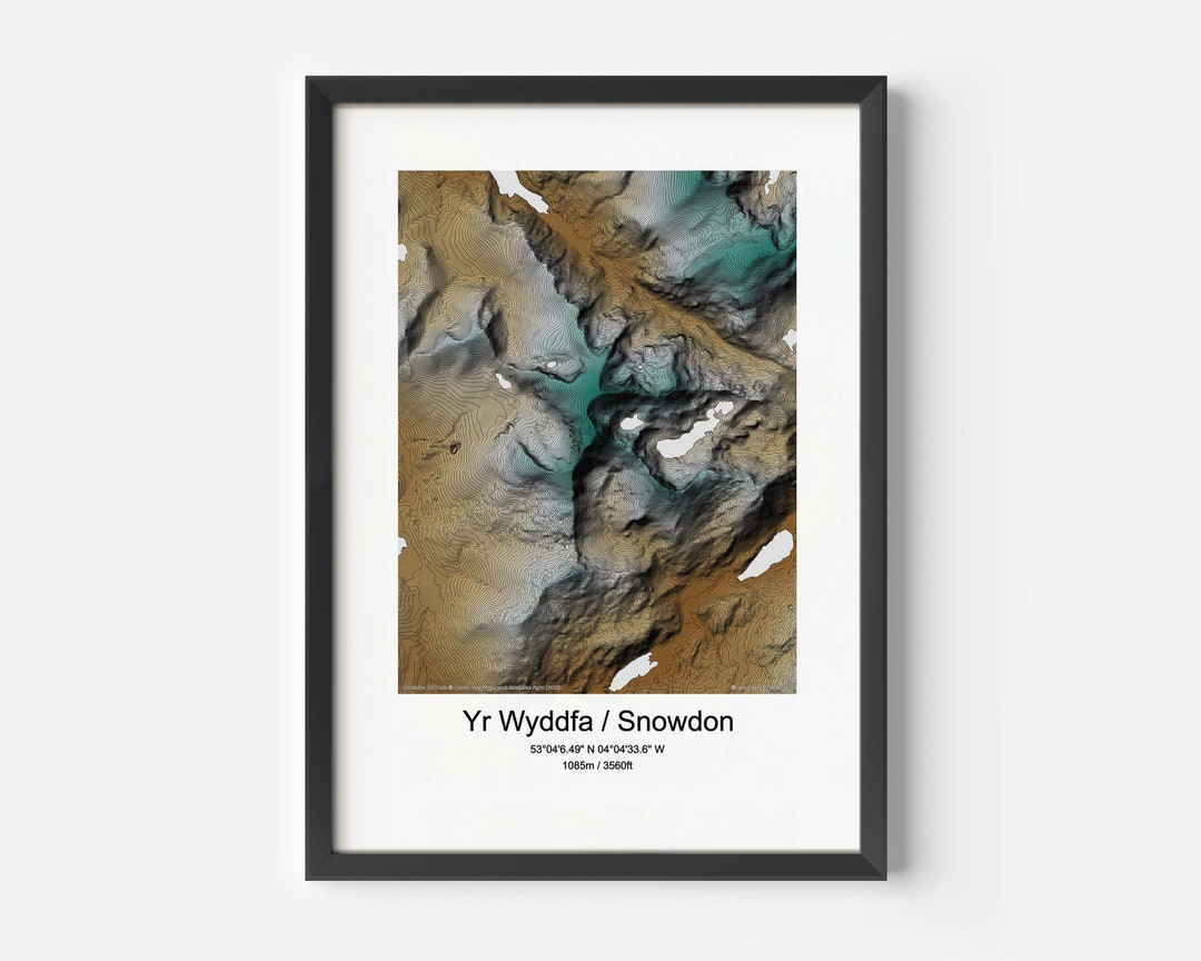 Snowdon / Yr Wyddfa Map Print - Topographic Relief Map - Snowdonia ...