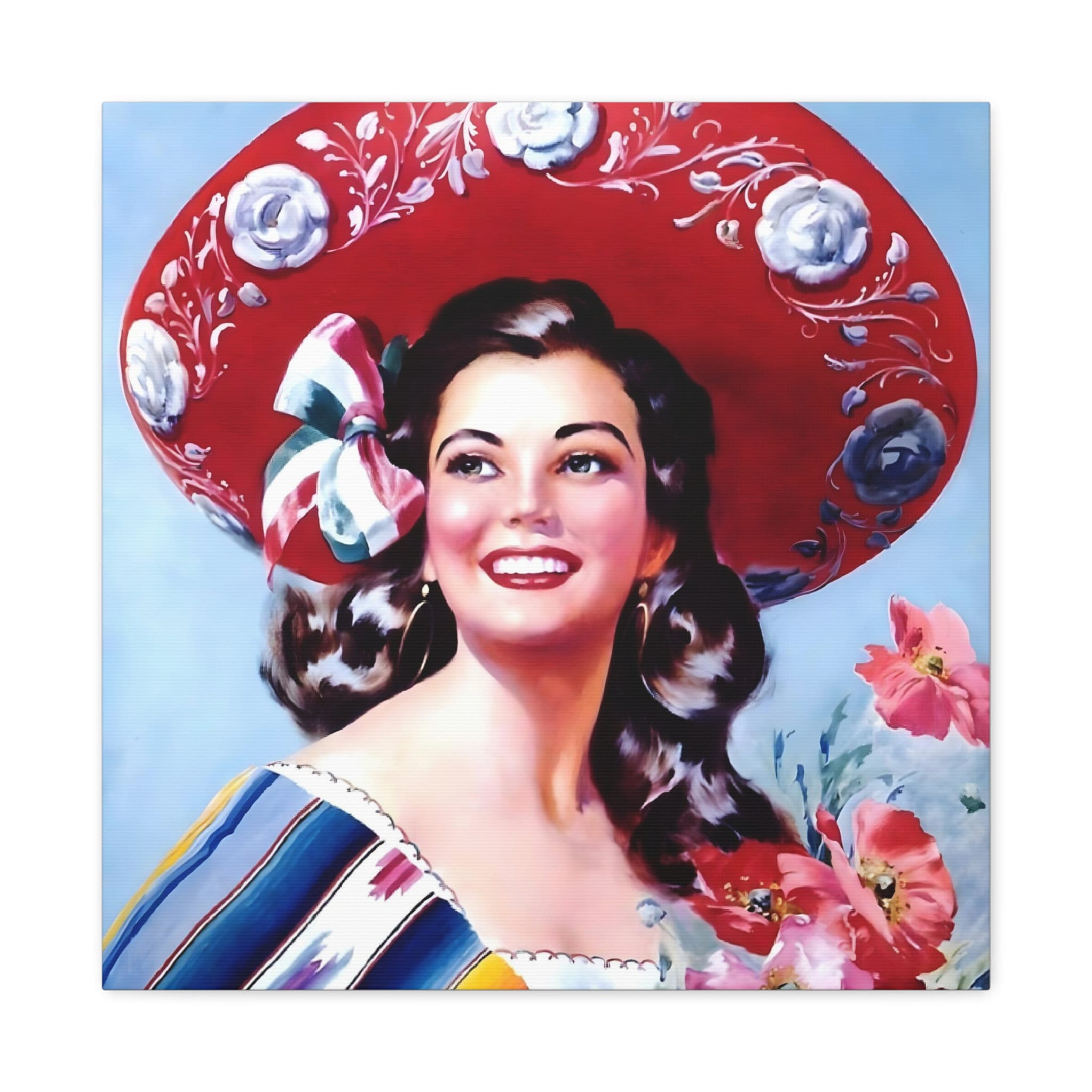 La Señorita Canvas Art Print Mexican Calendar Girl Etsy