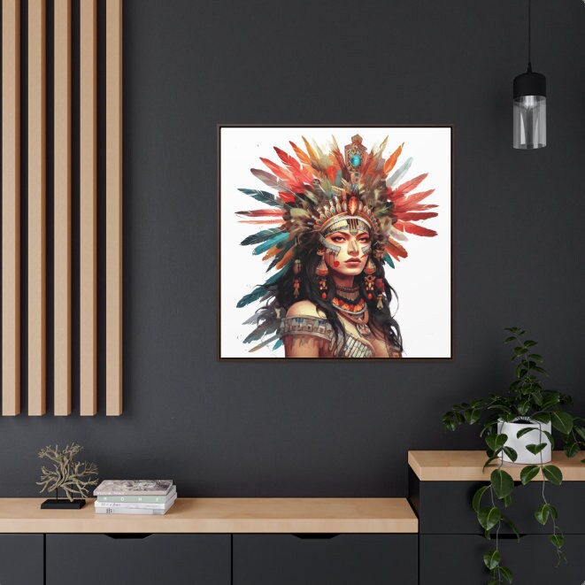Mexican Art Print Aztec Queen Folk Art Painting High - Etsy