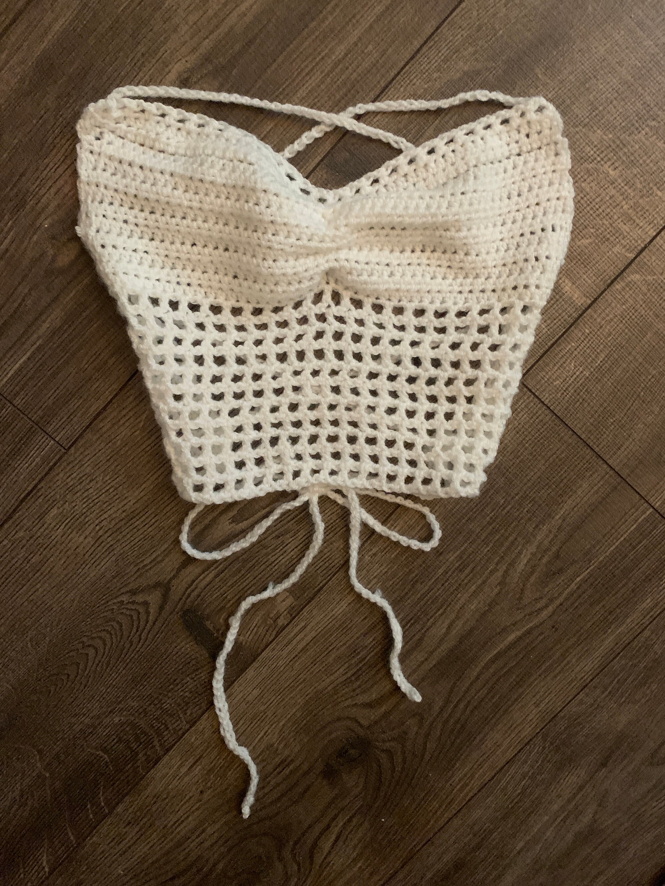 Crochet Ruched Mesh Top - Etsy