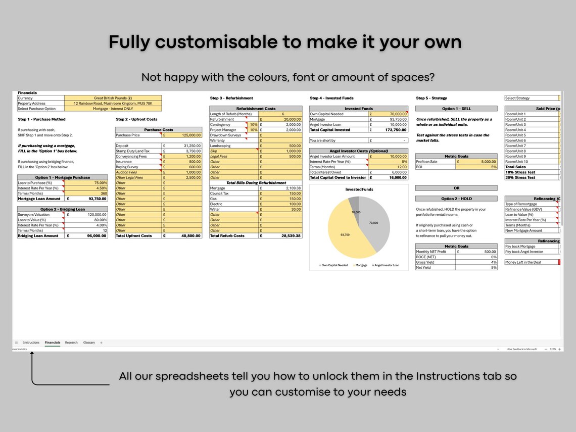 V2.0 the Ultimate UK Property Investment Analysis Spreadsheet HMO, Buy ...