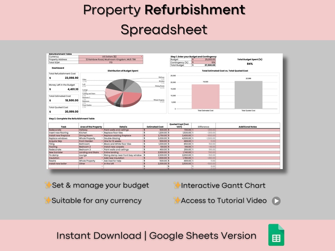 V2.0 the Ultimate International Property Refurbishment Spreadsheet ...