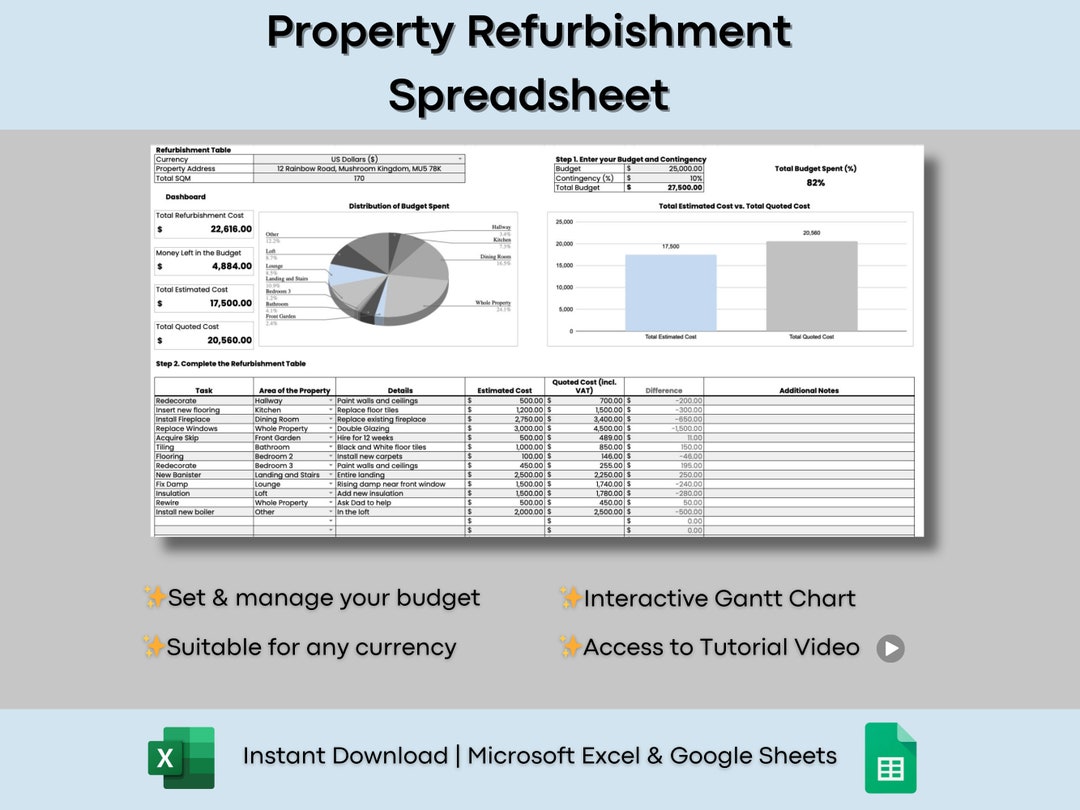 V2.0 the Ultimate International Property Refurbishment Spreadsheet ...