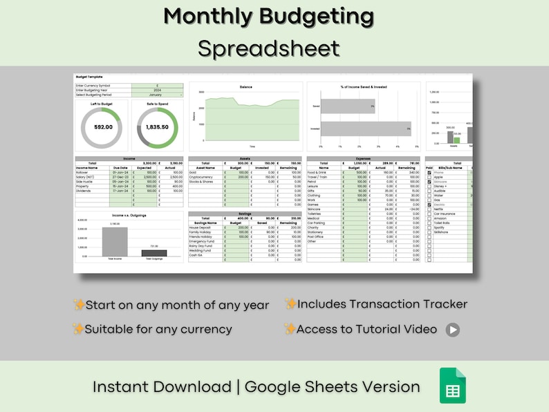 V1.0 the Ultimate Monthly Budgeting Spreadsheet Google Sheets Version ...