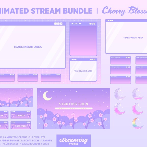 Pink Animated Stream Overlay - Etsy