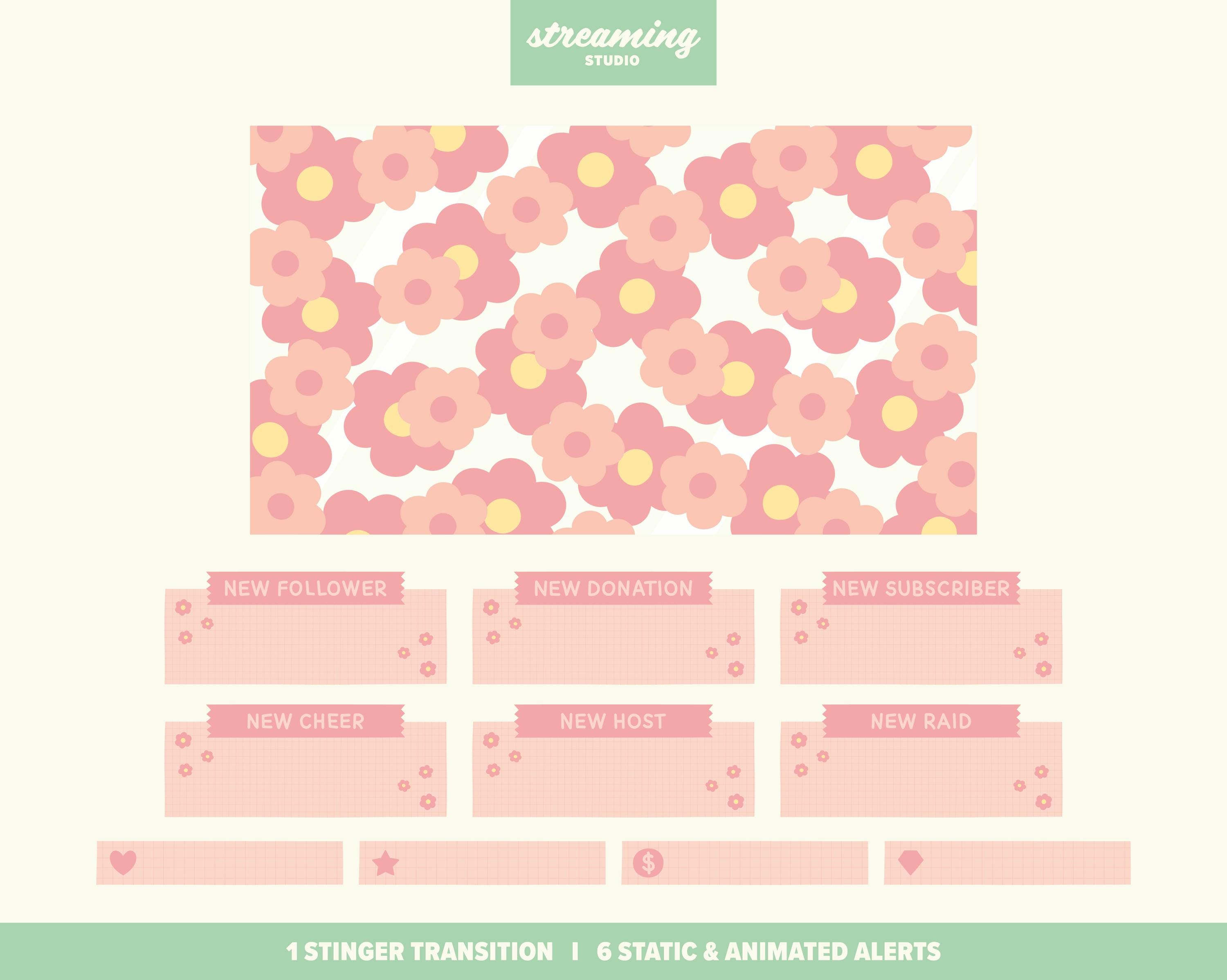Animated Green Cottagecore Stream Overlay Package (digital Download) - Etsy
