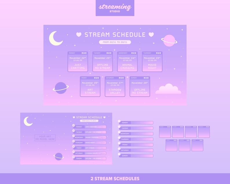 Animated Twitch Overlay Package, Stream Bundle, Pastel Galaxy, Purple ... Animated Twitch Overlay Package, Stream Bundle, Pastel Galaxy, Purple ...