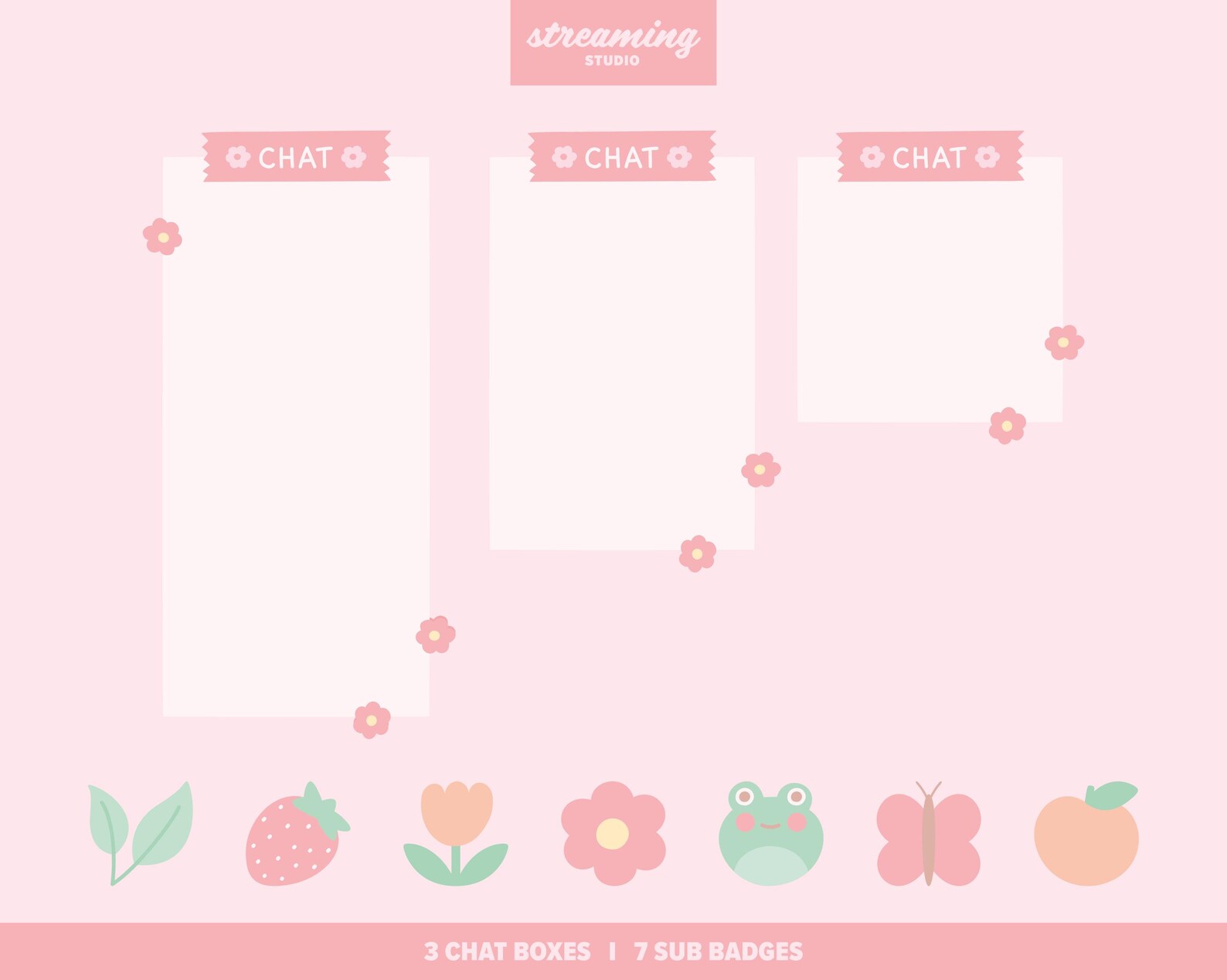 Animated Pink Cottagecore Stream Overlay Package (digital Download) - Etsy