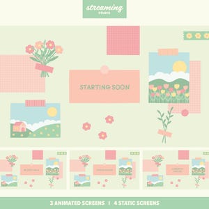 Animated Green Cottagecore Stream Overlay Package (digital Download) - Etsy