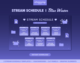 Cherry Blossom Stream Schedule Template, Twitch Youtube Customizable ...