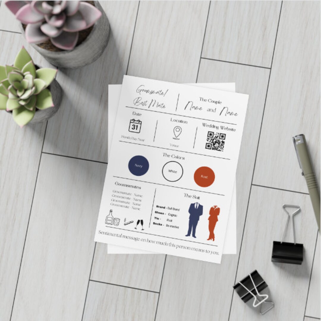 Groomsmate Proposal Canva Template - Etsy