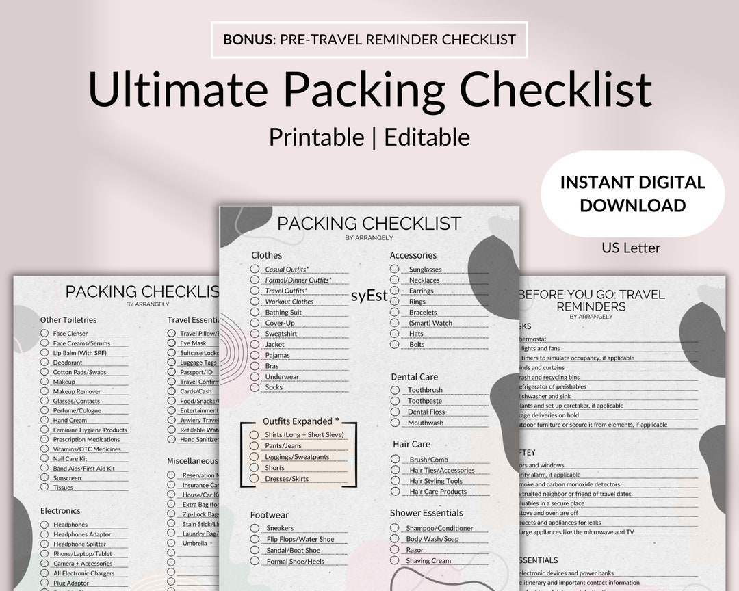 Ultimate Girl Boss Travel Pack: Digital Packing Checklist & Reminders ...