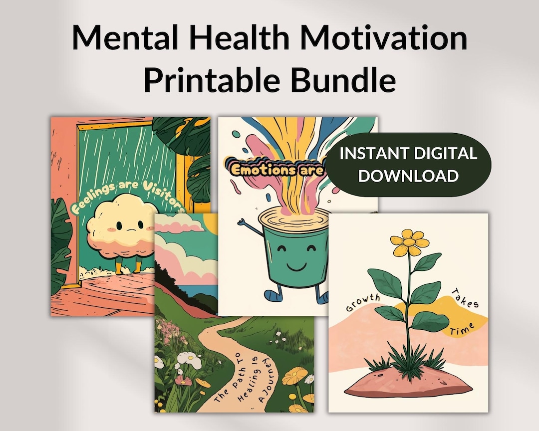 Printable Mental Health Art Bundle - Digital Download - Therapist ...