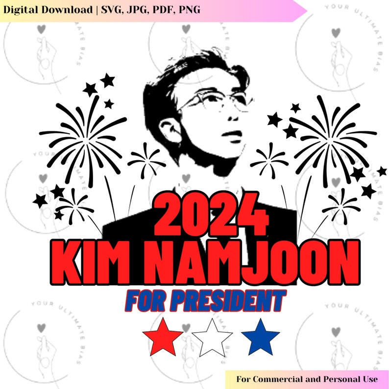 BTS Kim Namjoon 2024 Vector | RM SVG | Kpop Design - Etsy