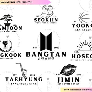 BTS Vector Pack | BTS SVG | Kpop Design - Etsy