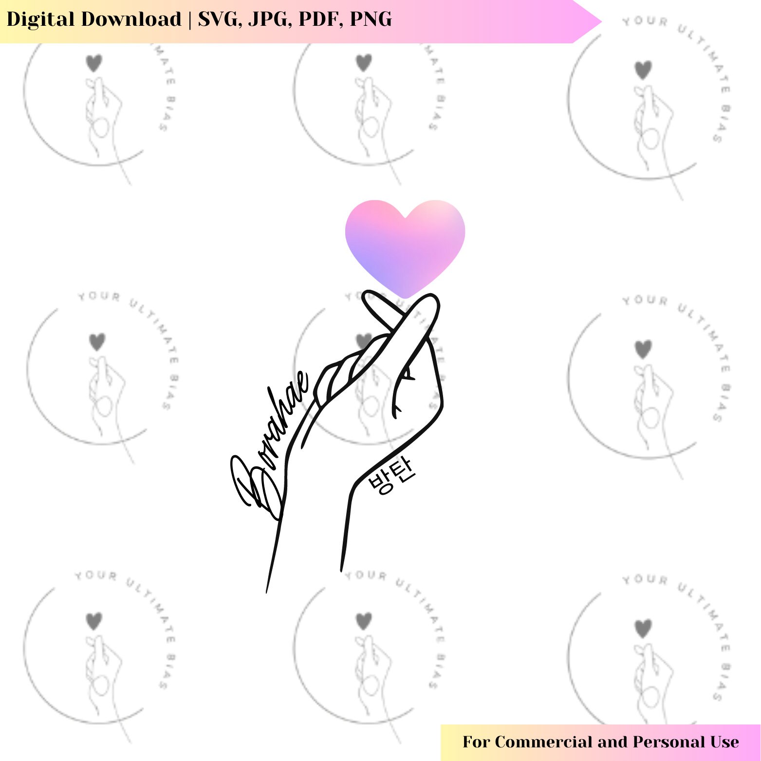 BTS Borahae Vektor BTS SVG Kpop Design - Etsy.de