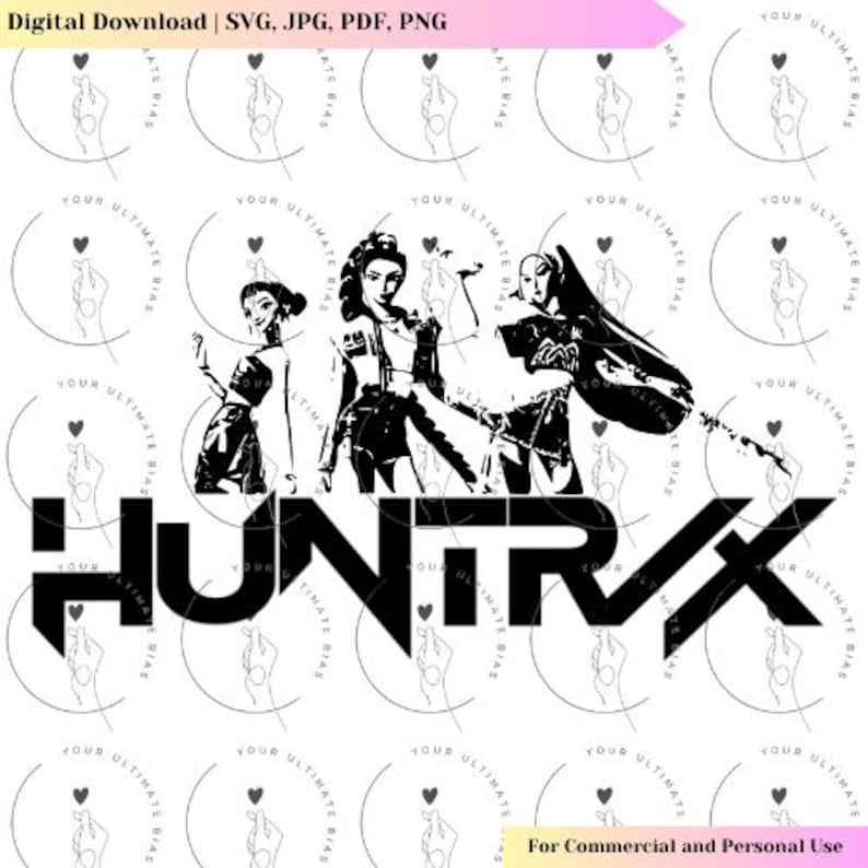 Huntrix SVG | Kpop Demon Hunters Vector | Kpop Design - Etsy
