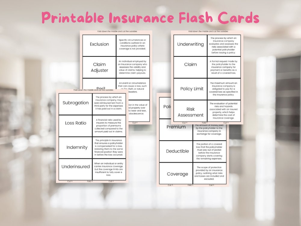 Personal Lines Insurance Flash Cards Study for Home and Auto Insurance ...