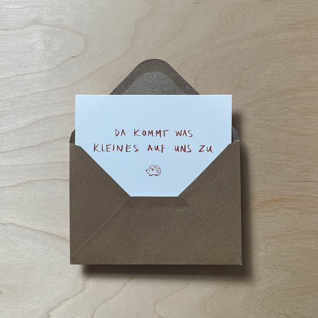 Pregnancy Announcement Card Hedgehog Hand Drawing - Etsy